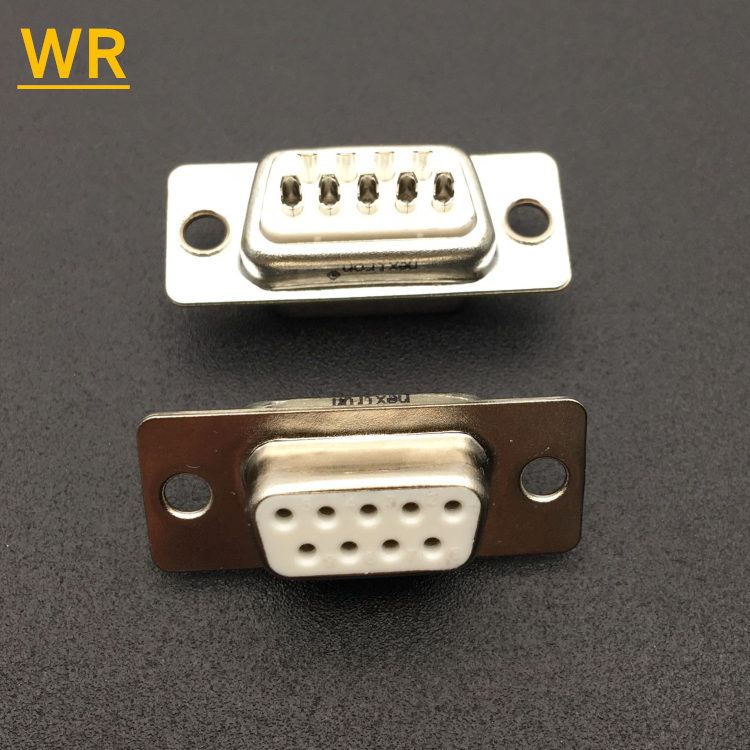 正凌精工DB9母头/公头9芯RS232串口插头针孔白胶镀金焊线式D-SUB_虎窝淘