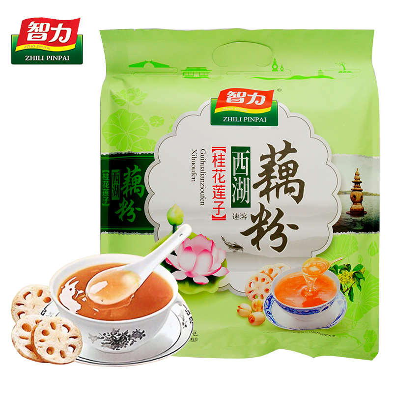 智力桂花莲子藕粉420g*2杭州西湖藕粉羹特产五谷早餐热饮代餐粉_虎窝淘