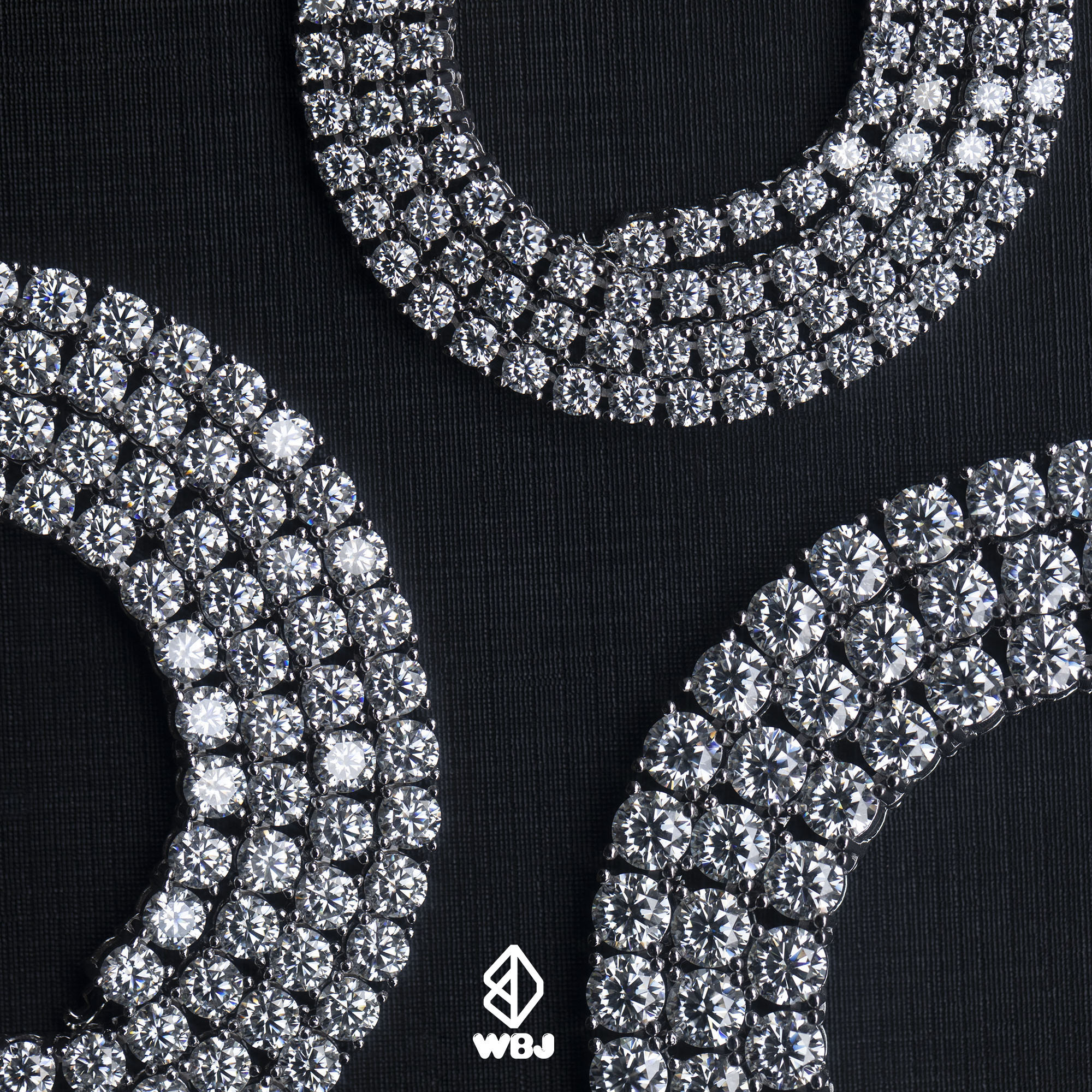 WBJ定制珠宝莫桑钻网球项链 3/4/5mm粗细情侣项链嘻哈银饰_虎窝淘