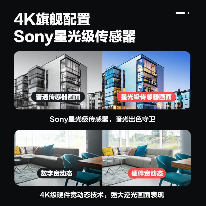 萤石摄像头c6wi 4k 800万像素监控器360度无死角家用手机远程云_虎窝淘