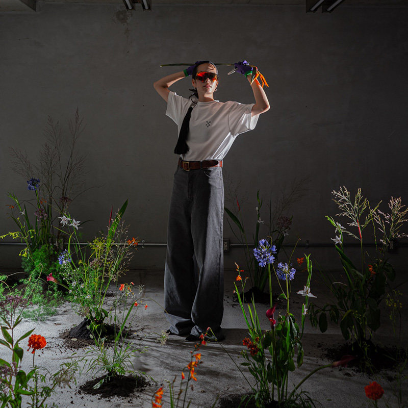 VUJADE 006 KENIJIMA小众简约符号印花宽松双色圆领短袖T恤vibe风_虎窝淘