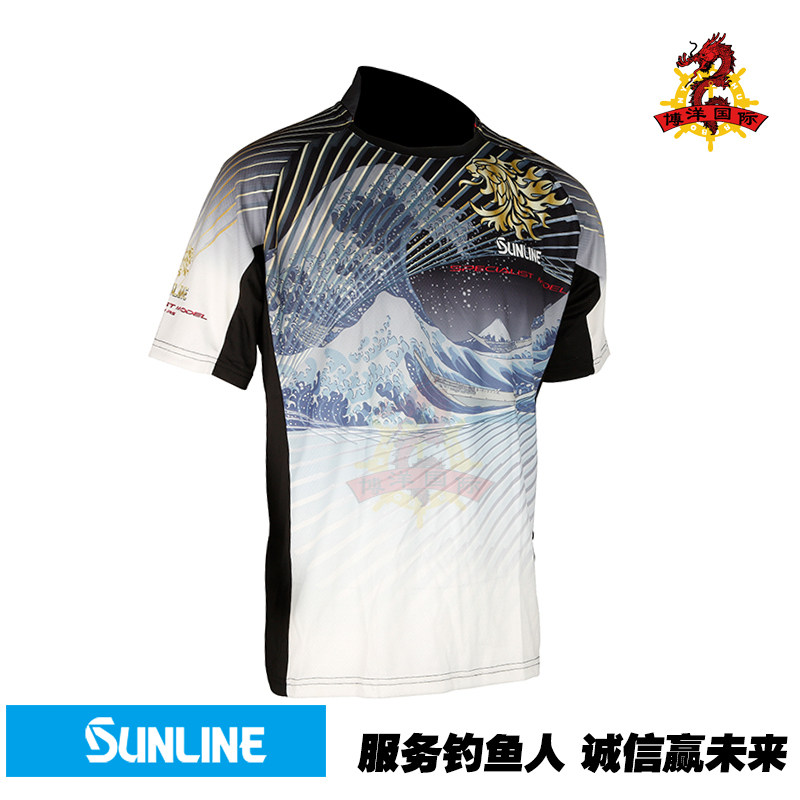 日本SUNLINE桑濑SUW-05504CW海矶钓速干衣进口21款短袖冰丝防晒服_虎窝淘