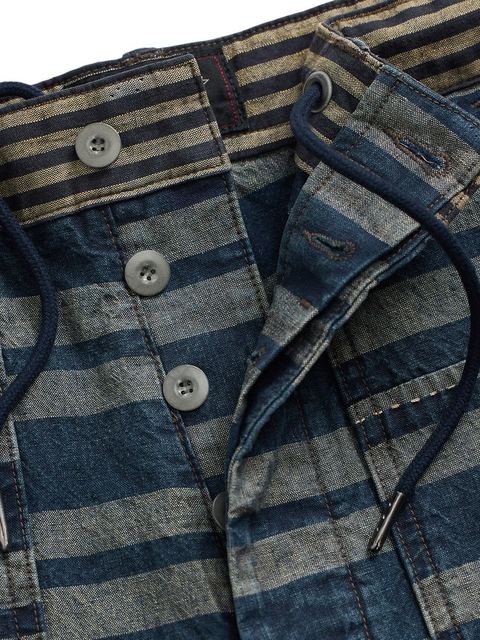 RRL men's clothing 25-year summer slim fit indigo striped shorts RL94721