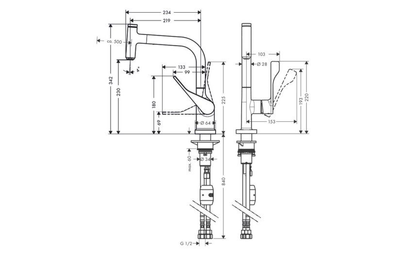 德国品牌原装雅生奇特里奥单把手厨房龙头 select 39861007进口_虎窝淘