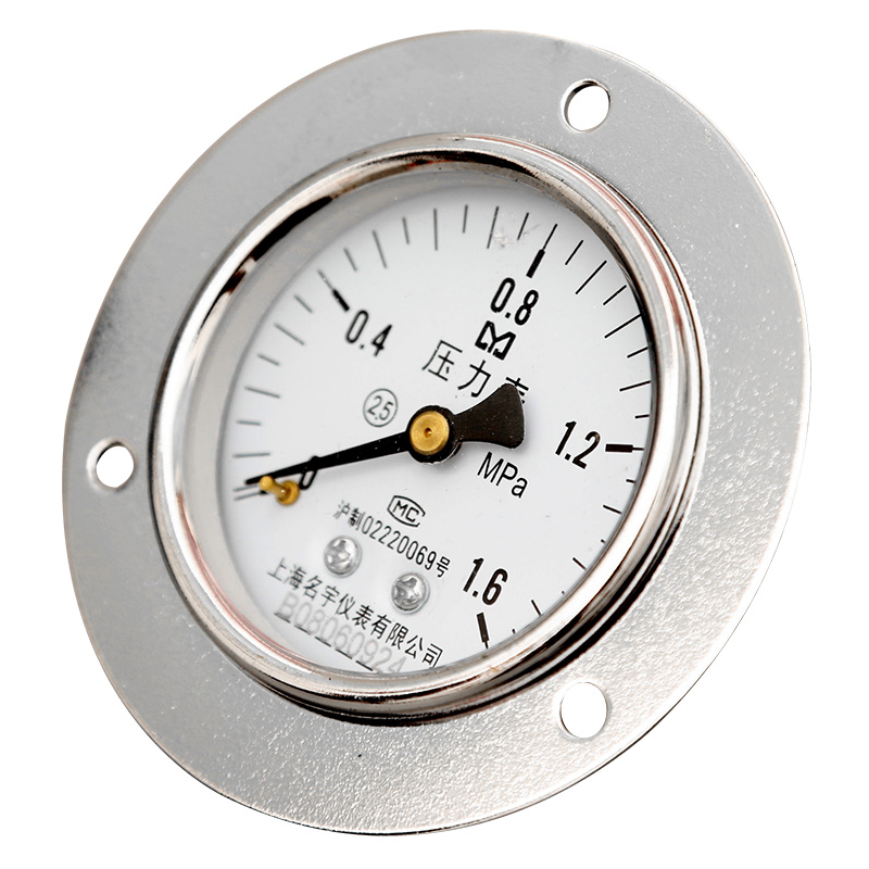 Y60ZT轴向带边压力表表盘固定安装式0-0.6/1/1.6/2.5/4/6/10Mpa_虎窝淘