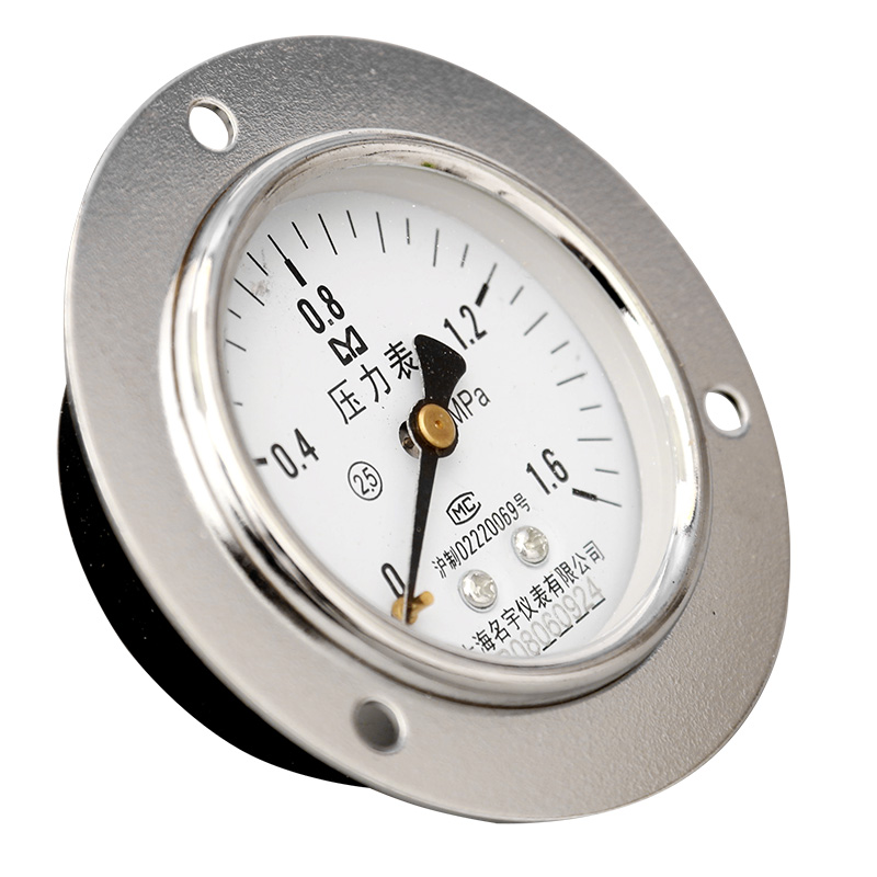 Y60ZT轴向带边压力表表盘固定安装式0-0.6/1/1.6/2.5/4/6/10Mpa_虎窝淘