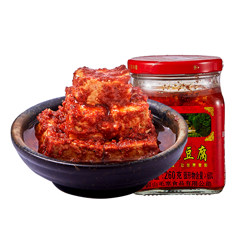 新品】汤妈妈湖南特产毛家霉豆腐香辣红油豆腐乳下饭菜饭260g一瓶_虎窝淘