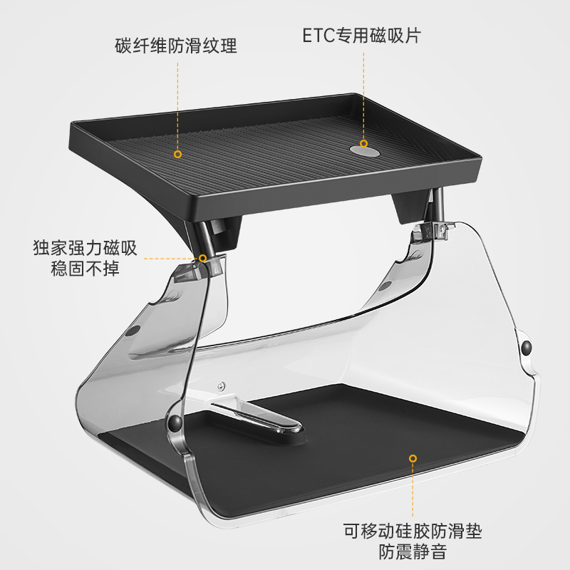 3W适用特斯拉中控屏幕下储物盒Model3Y磁吸托盘纸巾收纳盒ETC支架_虎窝淘