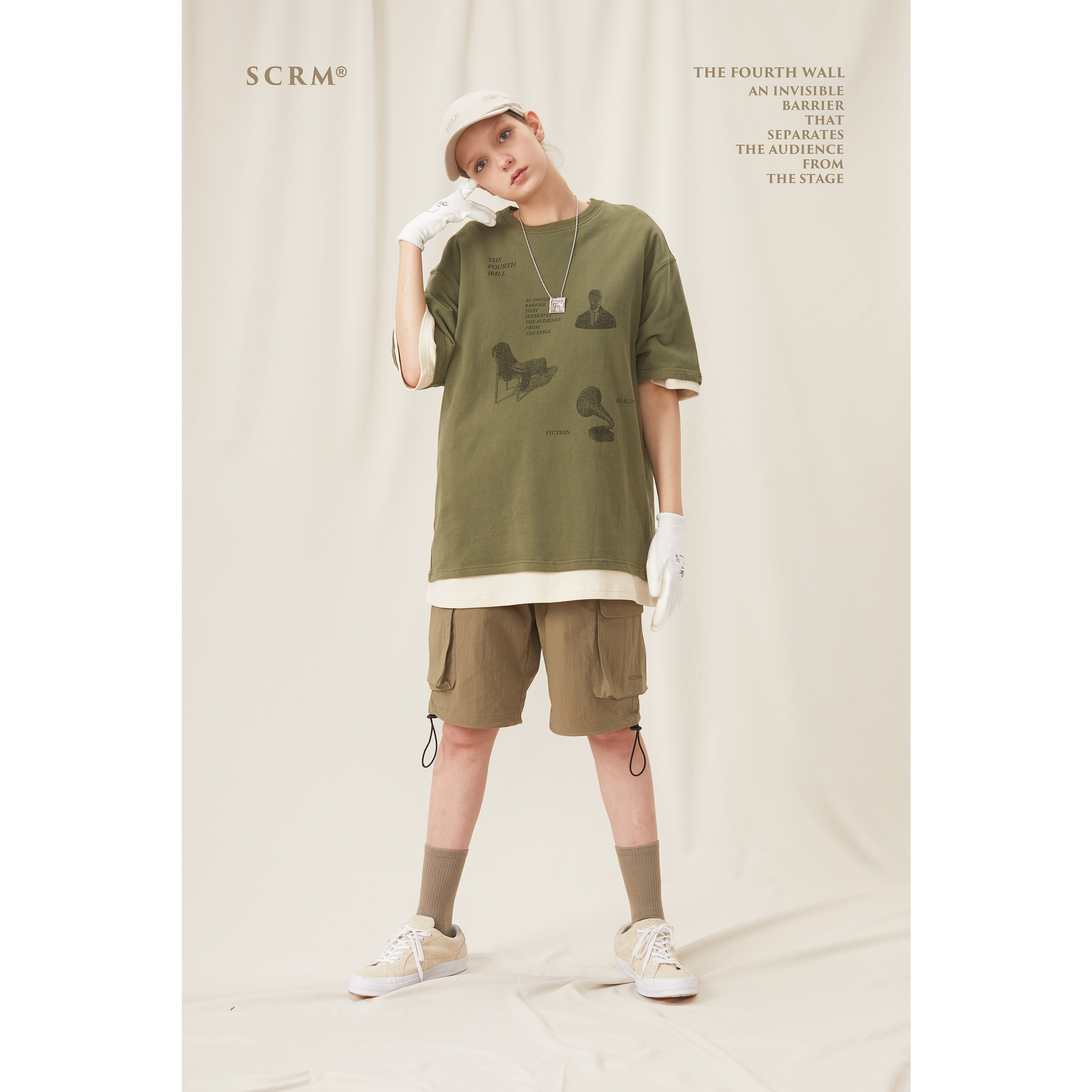 SCRM "THE FOURTH WALL" 潮牌第四堵墙线索推理T恤国潮情侣短袖男_虎窝淘