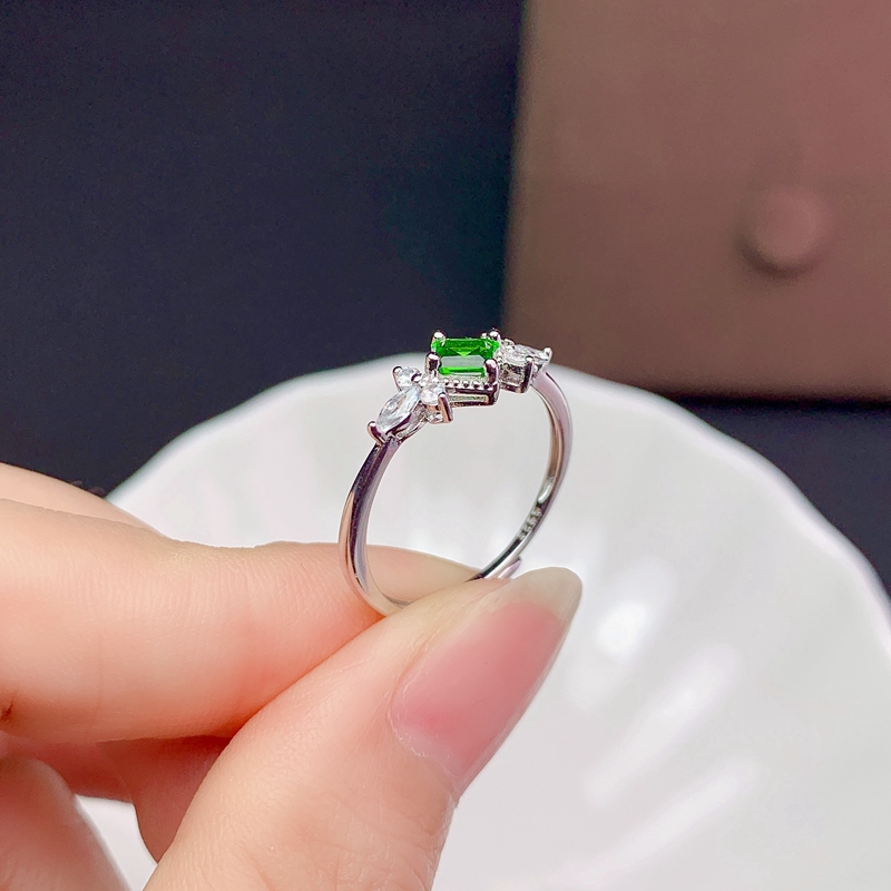 新S925纯银方形戒指银空托小尺寸方4*4mm电镀18K白金黄金玫瑰金_虎窝淘