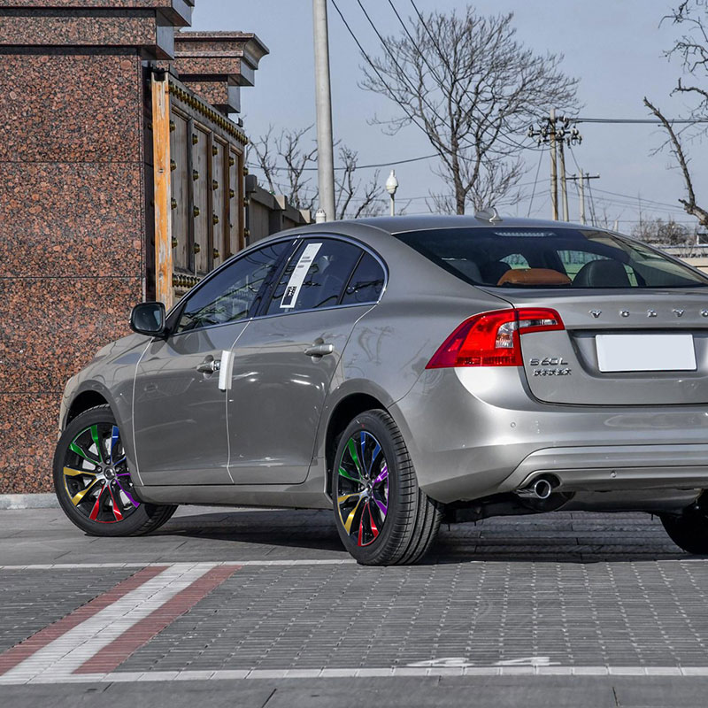 沃尔沃S60L专用A款轮毂贴纸车轮装饰改装改色电镀保护轮胎贴膜_虎窝淘