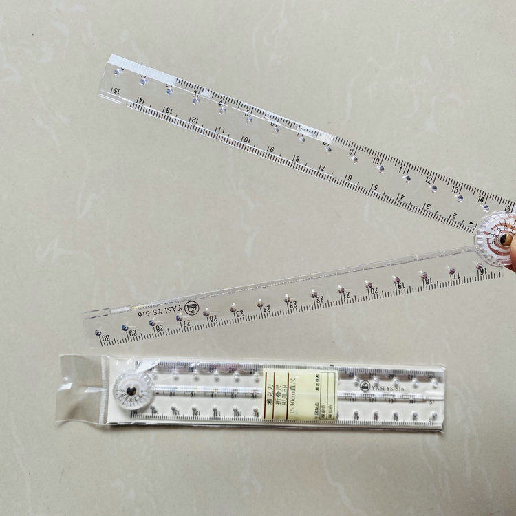 新品亚克力折叠尺30cm学生用窄边测量尺便携弯曲刻度尺616学生尺_虎窝淘