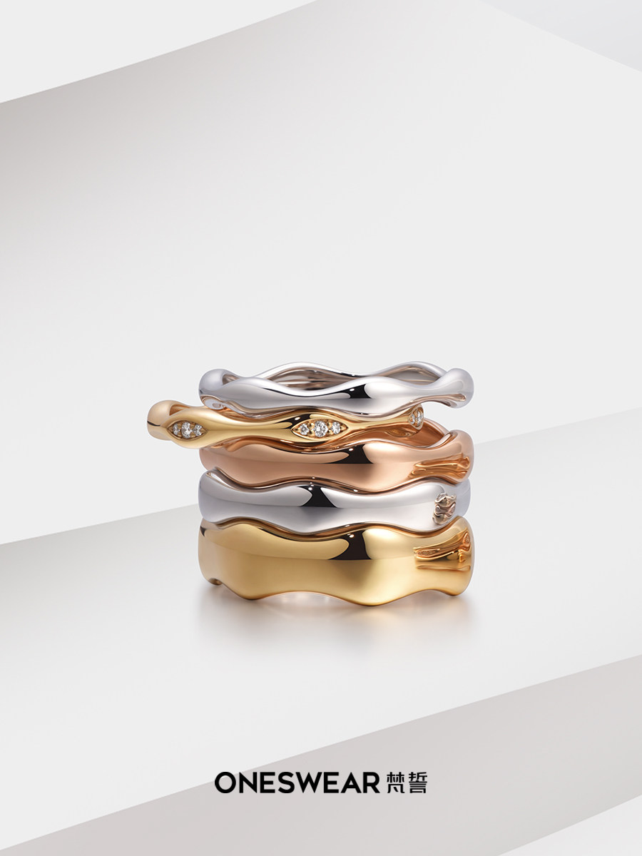 ONE SWEAR/梵誓心动系列戒指小众设计师款18k金男女情侣对戒礼物_虎窝淘