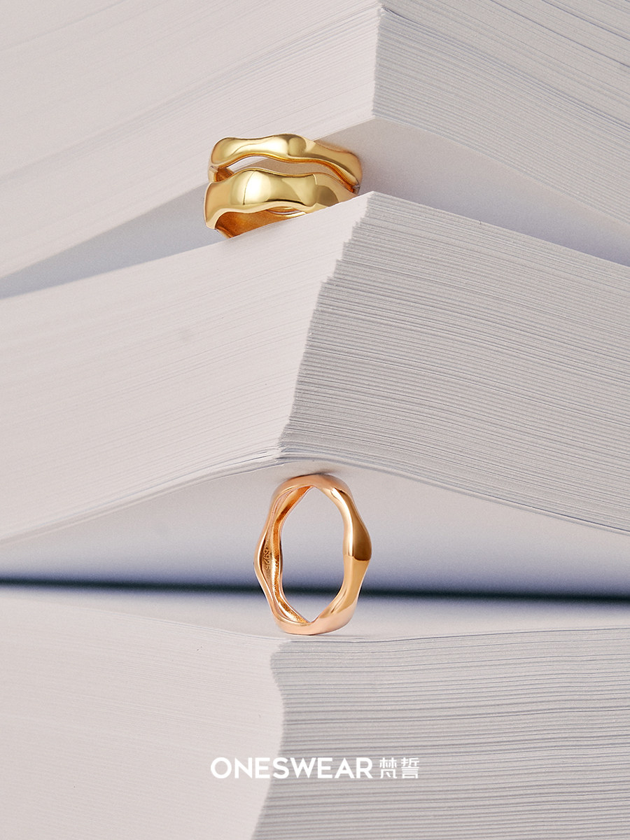 ONE SWEAR/梵誓心动系列戒指小众设计师款18k金男女情侣对戒礼物_虎窝淘