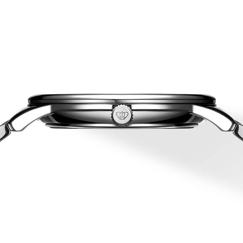 【学生推荐】天王沧海系列简约石英情侣手表钢带防水男女黑31193_虎窝淘