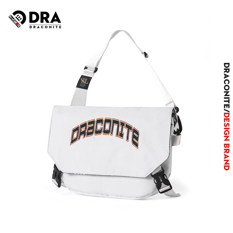 DRACONITE国潮街头风嘻哈单肩包女个性休闲学生帆布斜挎包男12279_虎窝淘