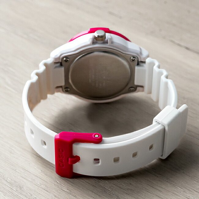 卡西欧手表女CASIO LRW-200H-4B玫红色防水学生考试指针小白表_虎窝淘