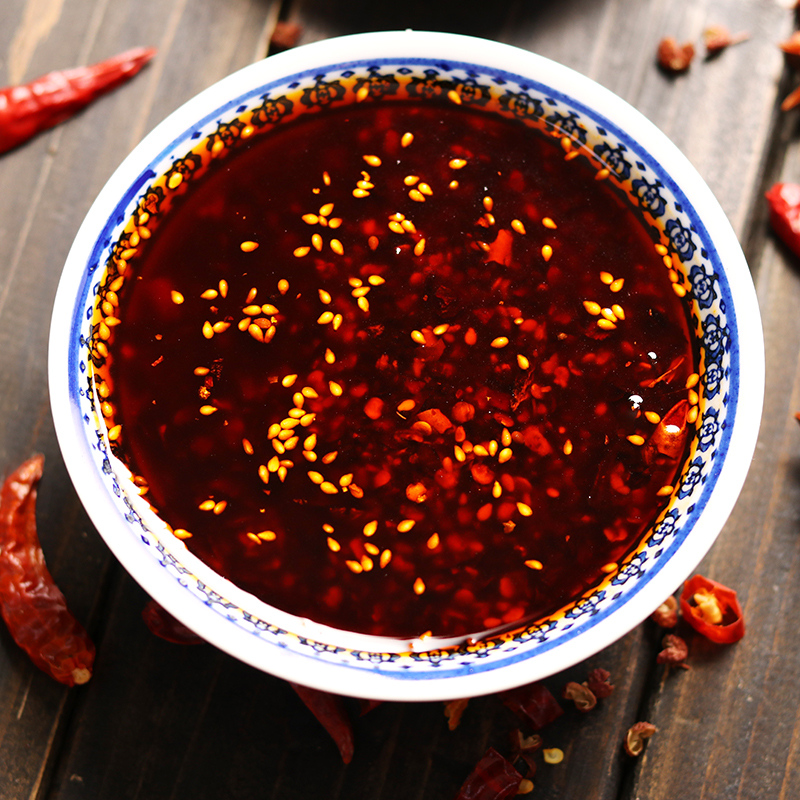 椒吱油泼辣子220g四川红油熟油辣子辣椒油香辣凉拌菜酱调料_虎窝淘
