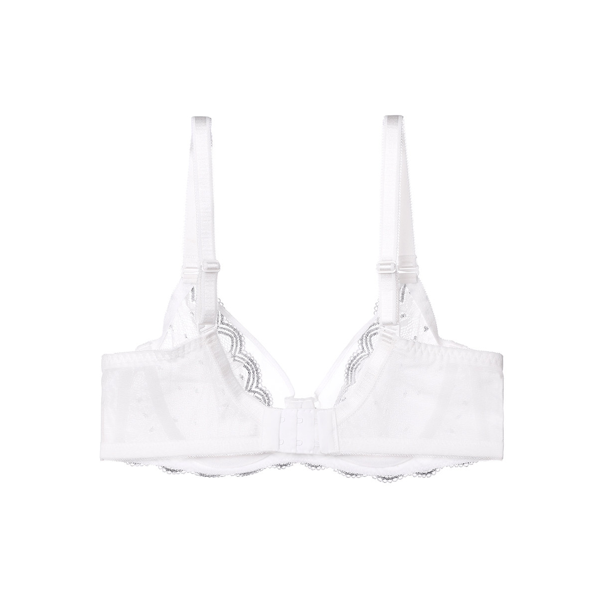 安莉芳旗下E-BRA薄款单层围大胸显小波点蕾丝文胸女内衣KB1663_虎窝淘