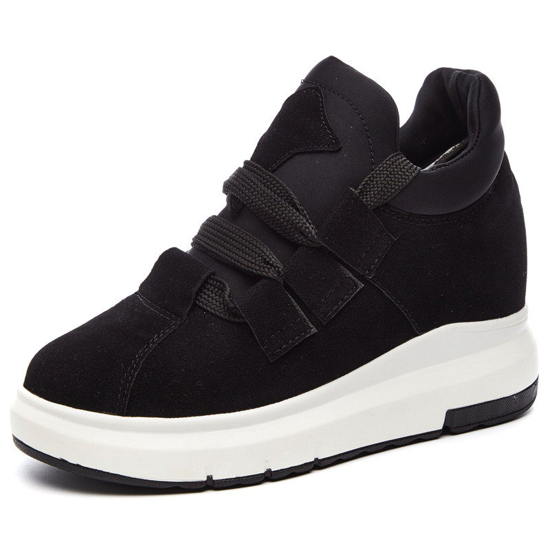 小码女鞋313233单鞋真皮内增高8cm黑色运动休闲鞋春秋34码小个子_虎窝淘