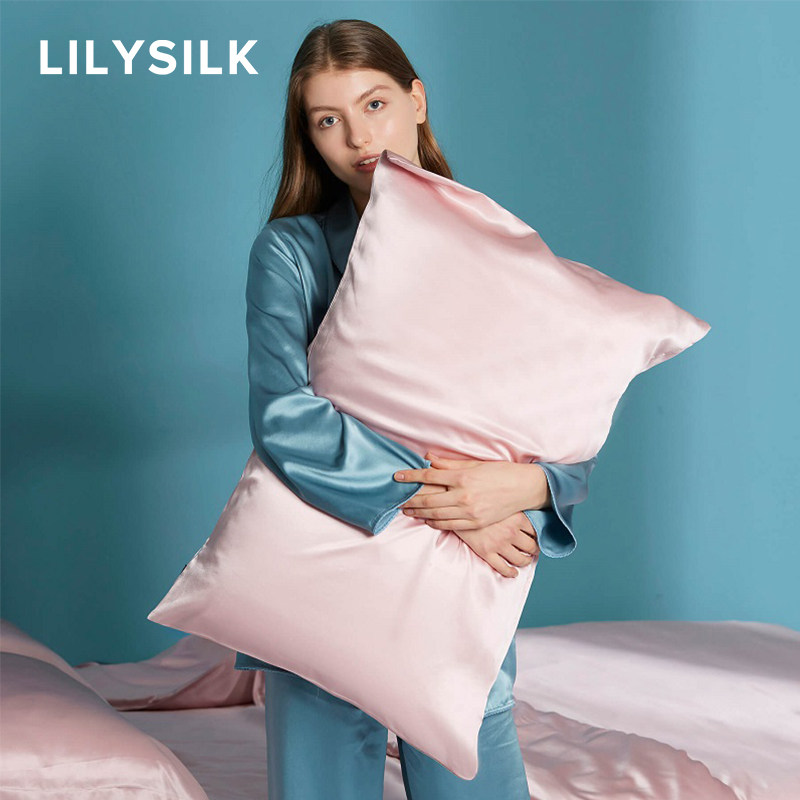 【明星推荐】LILYSILK莉莉秀客双面真丝枕套舒适节日送礼刺绣定制_虎窝淘