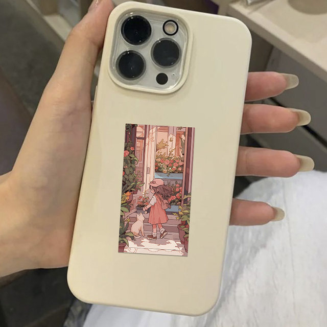 Flower shop girl stickers with good looks, ins style power bank, self ...