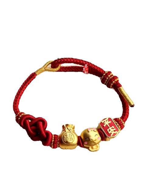 Ruyi red rope bracelet woven exquisite wine red hand rope female semi ...