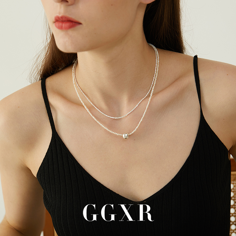 GGXR欧美925银球珍珠项链复古设计气质颈链叠戴饰品锁骨链女_虎窝淘