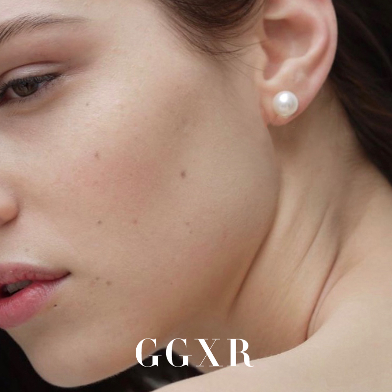GGXR法式珍珠耳环简约百搭日常通勤复古珍珠耳钉耳饰耳夹女_虎窝淘