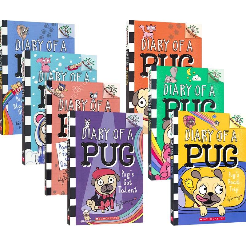 Diary of A Pug哈巴狗日记7册学乐大树系列Branches英语全彩桥梁书 Pug Blasts off Pug's Got ...