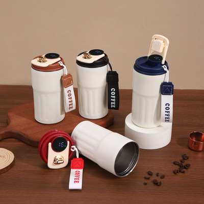 新款316不锈钢智能咖啡保温杯女生随行水杯高颜值办公室便携显示