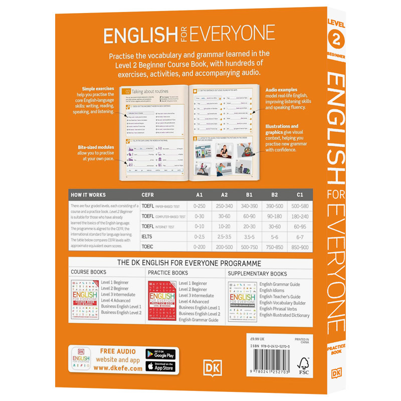 进口英文原版正版 DK新视觉 DK-English for Everyone Level2 Beginner Practice book英语 ...