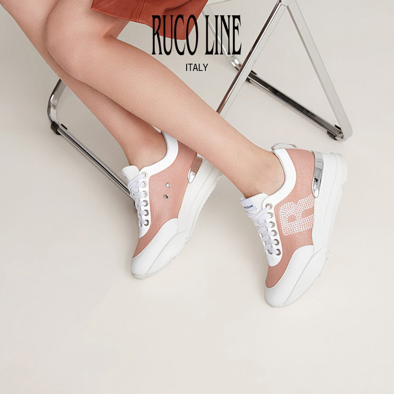 Ruco Line如卡莱R-Evolve系列女鞋水晶Logo休闲鞋牛皮革拼接鞋女_虎窝淘
