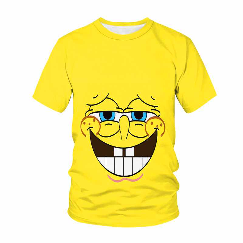 2020Funny Yellow Bob t-Shirt Men s Sponge Family Printing_虎窝淘