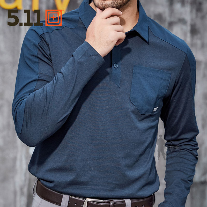 美国5.11长袖弹力战术衬衫511户外运动舒适POLO衫男款翻领 72125_虎窝淘