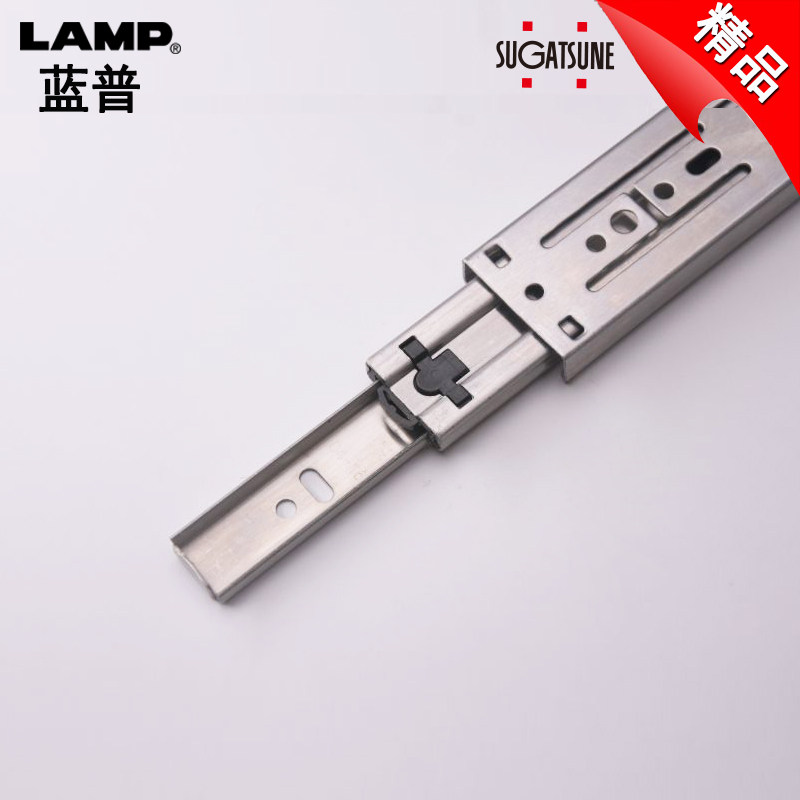 LAMP蓝普不锈钢抽屉滑轨全程伸展式三节轨道导轨静音ESR-3813_虎窝淘