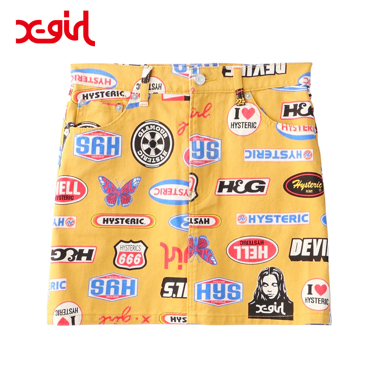 XGIRL×HYSTERIC GLAMOUR联名款时尚修身满版印花短裙05194803_虎窝淘