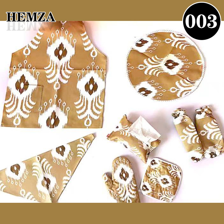 围裙HEMZA棉麻民族风艾特莱斯波西西米花纹时尚餐厅围裙套装