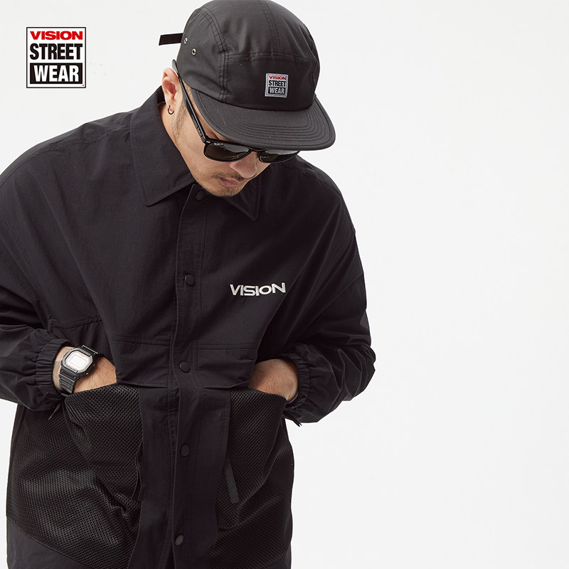 VISION STREET WEAR复古old school网袋休闲教练夹克滑板外套_虎窝淘