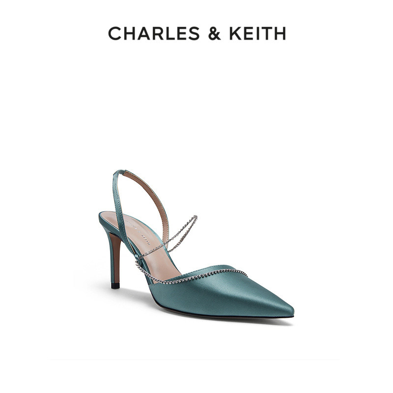 CHARLESKEITH春夏女鞋CK1-60361237时尚链条尖头高跟单跟单浅口单鞋