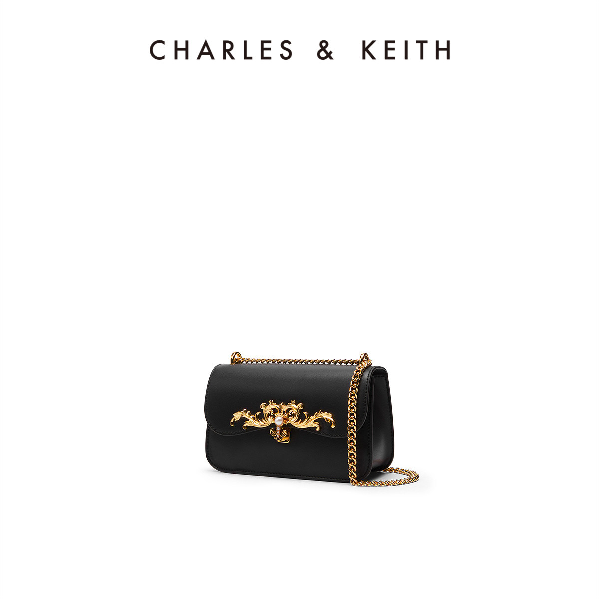 CHARLES&KEITH23秋新款CK2-80271052巴洛克金属链条单肩小方包女_虎窝淘