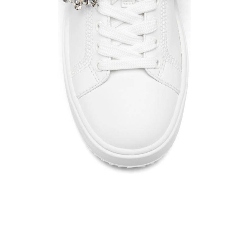 SW SHINE BUCKLE SNEAKER早秋水晶方扣平底小白鞋运动鞋休闲鞋_虎窝淘