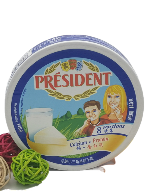 进口法国President cheese总统奶酪涂抹面包小三角原味再制干酪_虎窝淘