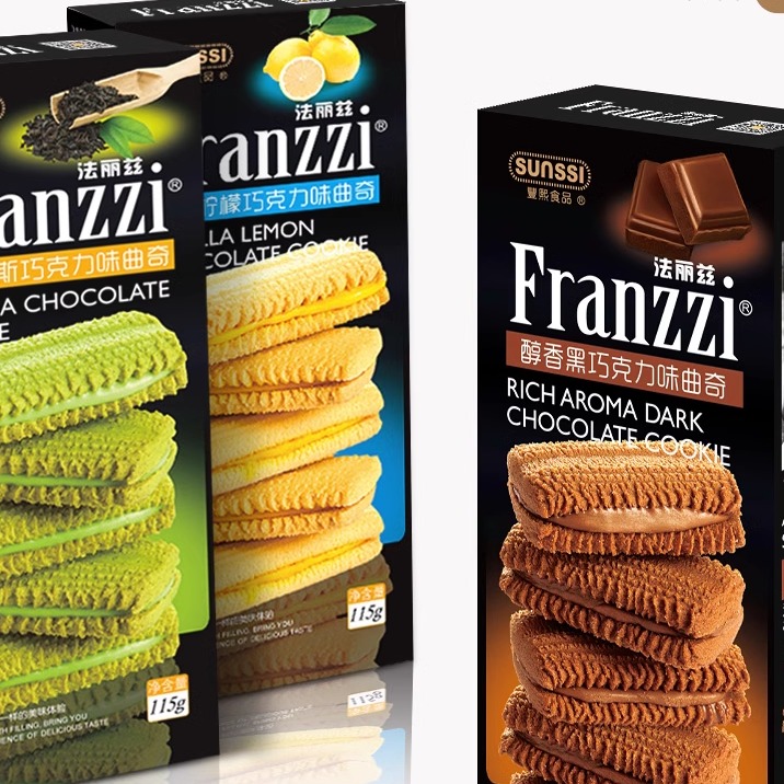 法丽兹曲奇夹心115g*4盒sunssi饼干散装抹茶慕斯零食小吃盒装_虎窝淘