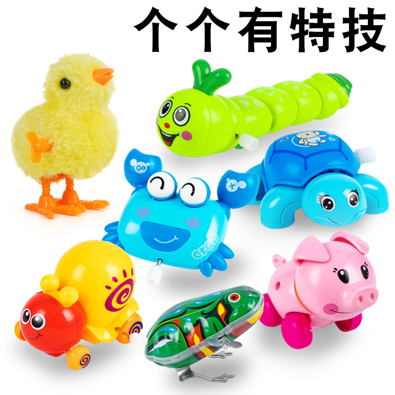 发条玩具小鸡婴儿弹跳青蛙毛毛虫小动物儿童宝宝1-2一3岁男孩女孩_虎窝淘