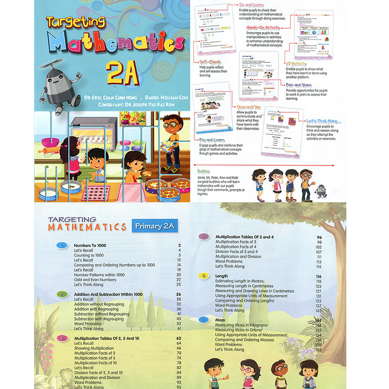 进口新加坡小学二年级上学期数学教材国际数学权威认证 Targeting Mathematics 2A书本+3本课内外练习册思达出版社英文数学 ...