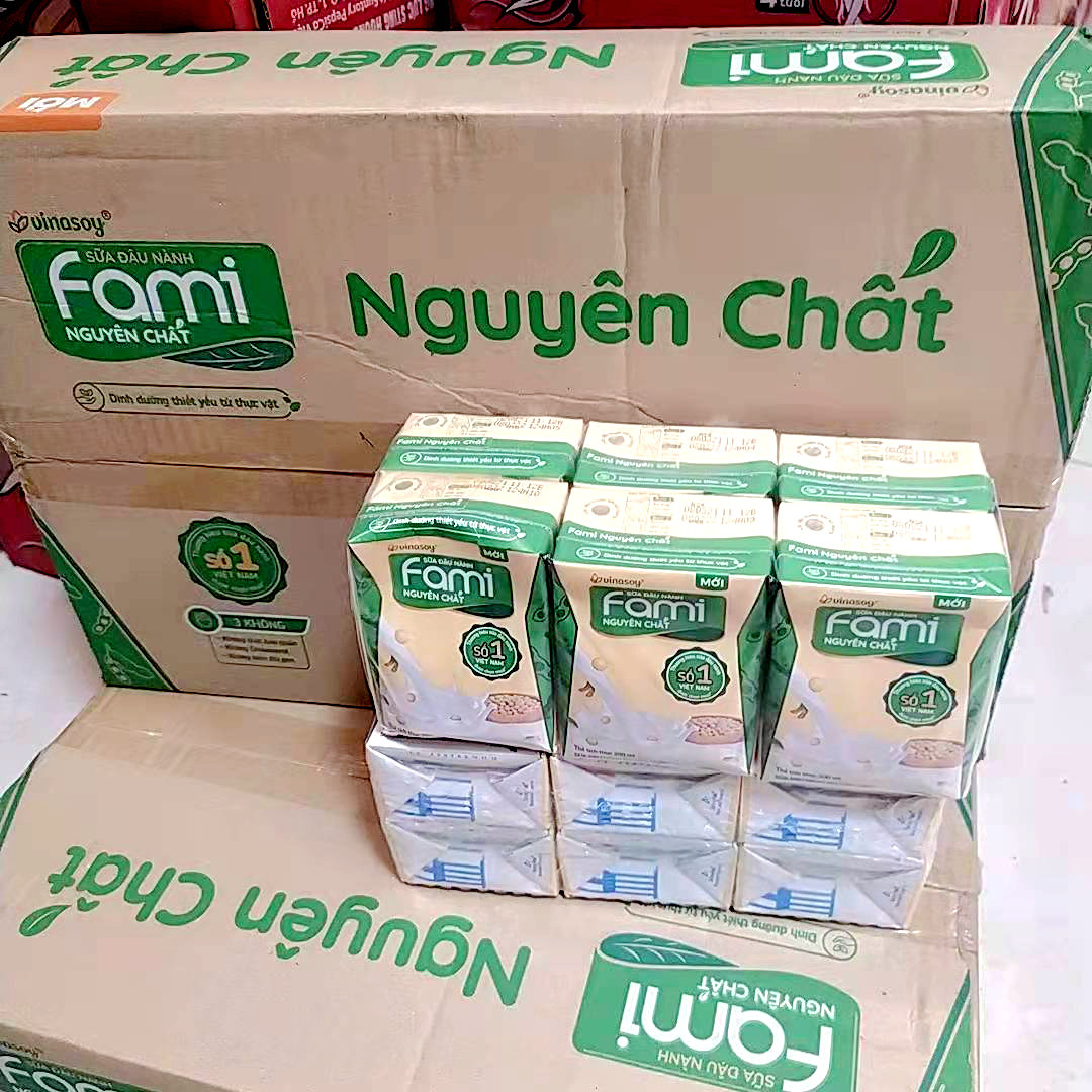 越南fami原味豆奶200ml*6盒植物早餐豆奶sua dau nanh饮料整箱_虎窝淘