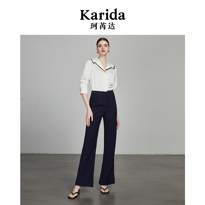 大洪洪珂芮达karida【海岸线】OL时尚显瘦设计长裤职业西装裤阔腿_虎窝淘