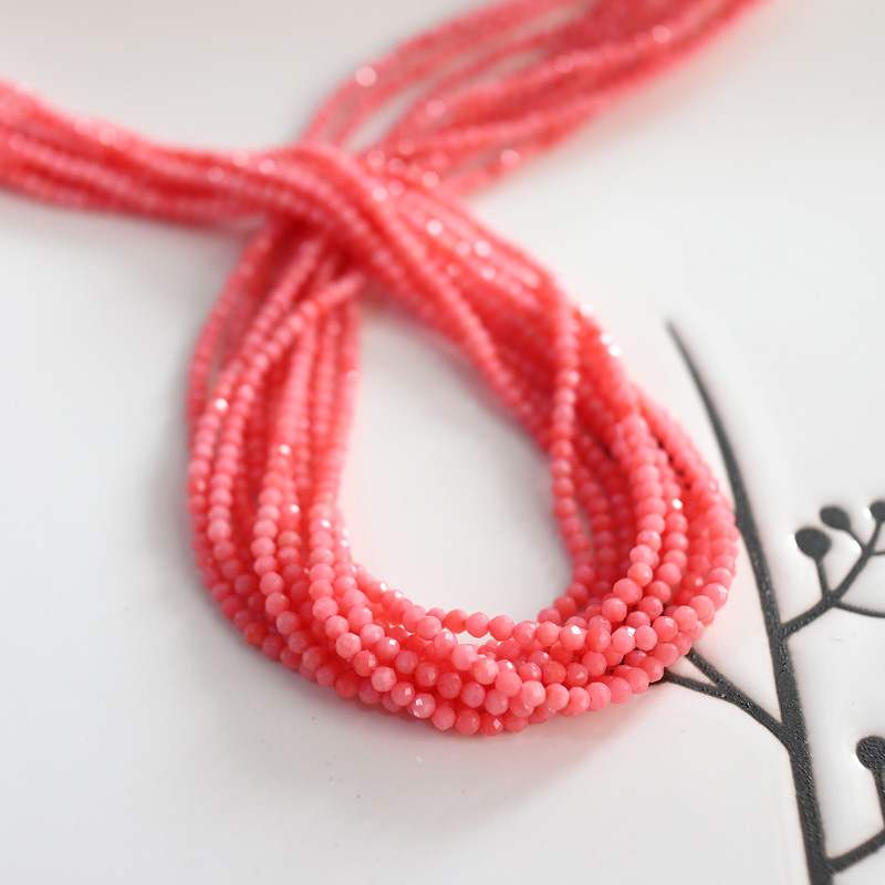 仿珊瑚粉色切面2mm3mm小米珠散珠子diy流苏手链穗子手工串珠_虎窝淘