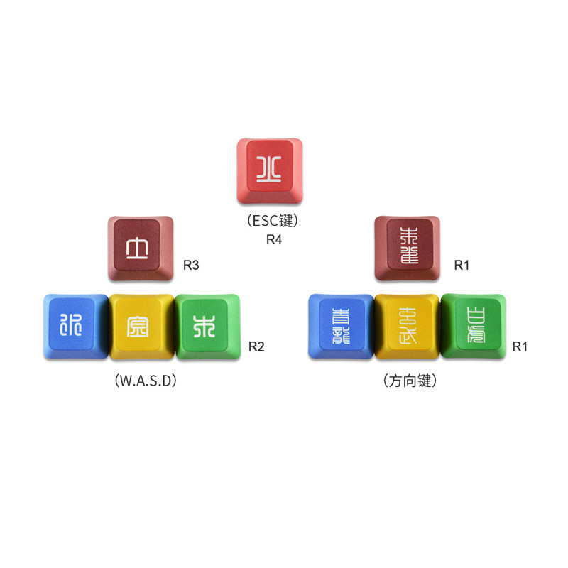 PBT热升华WASD键帽机械键盘方向键适配ikbc樱桃阿米洛akko雷柏OEM_虎窝淘